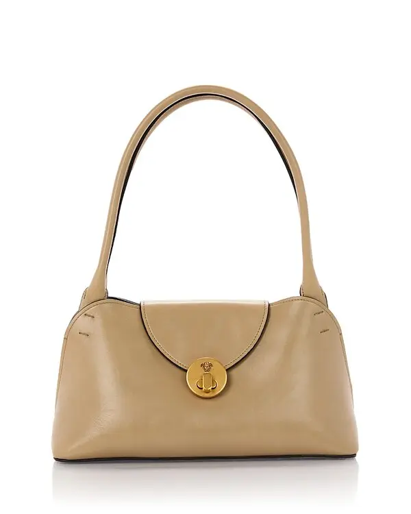 Versace Small Leather Shoulder Bag - Dove Grey