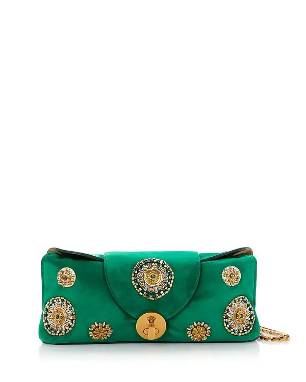 Versace Embellished Suede Clutch