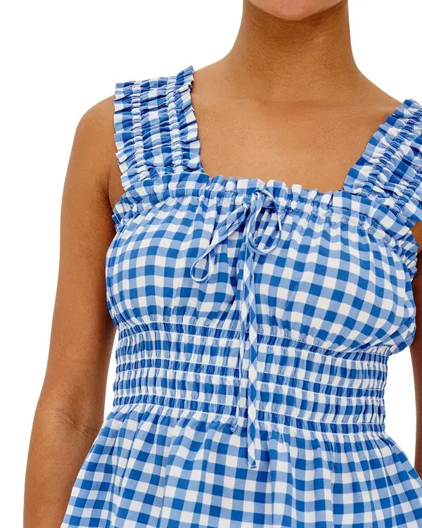Rails Gingham Smocked Waist Top
