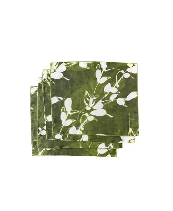 GOLDIE HOME Porto Print In Placemat, Set Of 4 - Olive