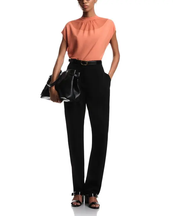 Emporio Armani Dolman Cap-sleeve Ribbed Knit Top
