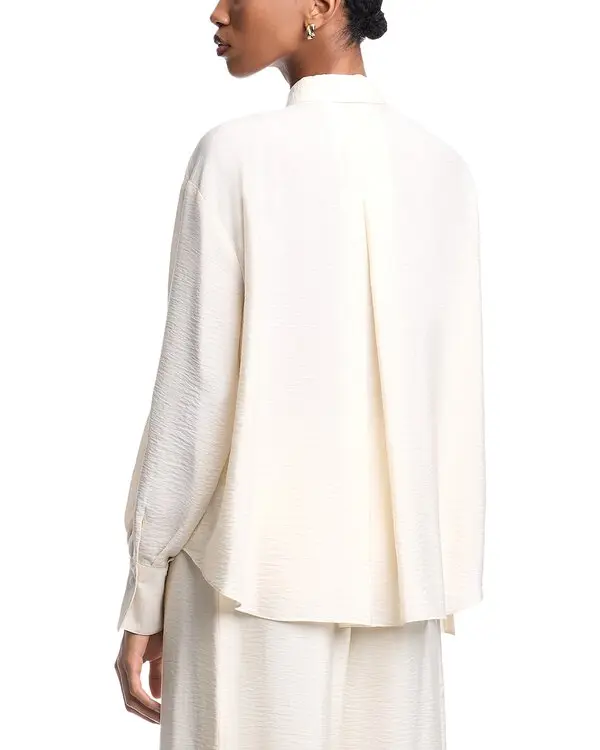 Emporio Armani Textured Techno Rayon Long Sleeve Shirt