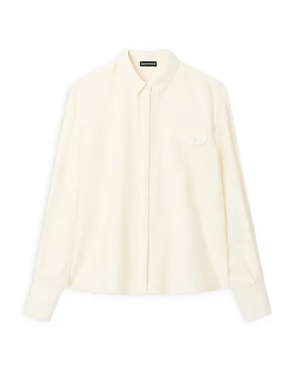 Emporio Armani Textured Techno Rayon Long Sleeve Shirt