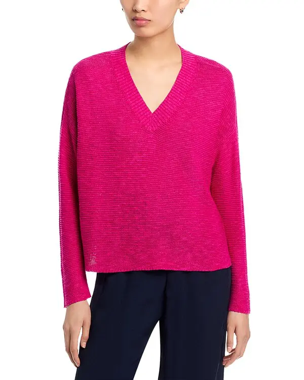 Eileen Fisher V-neck Pullover - Fuschia