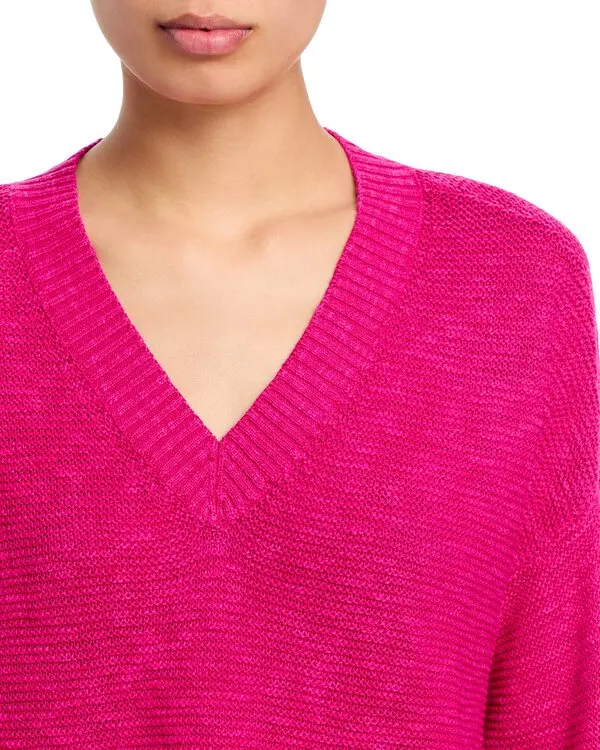 Eileen Fisher V-neck Pullover - Fuschia