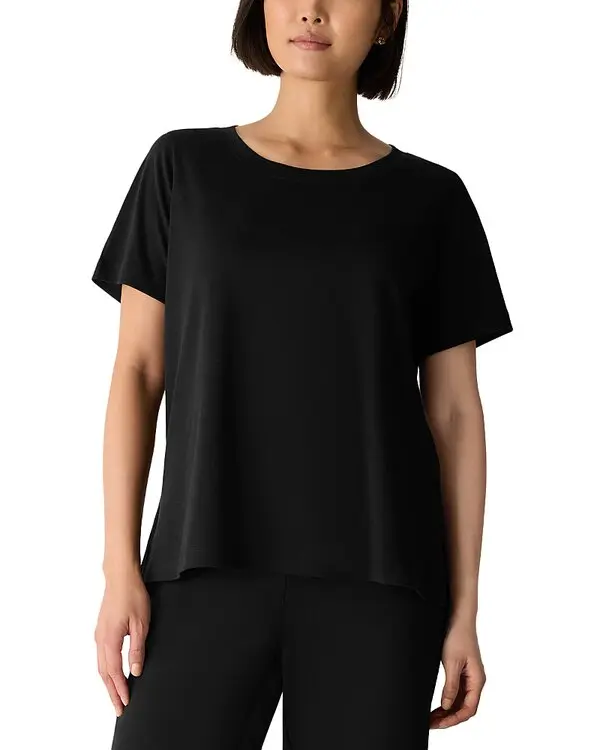 Eileen Fisher Jewel Neck Sleep Top - Black