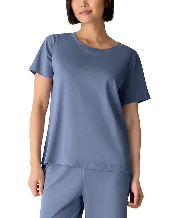 Eileen Fisher Jewel Neck Sleep Top - Haze