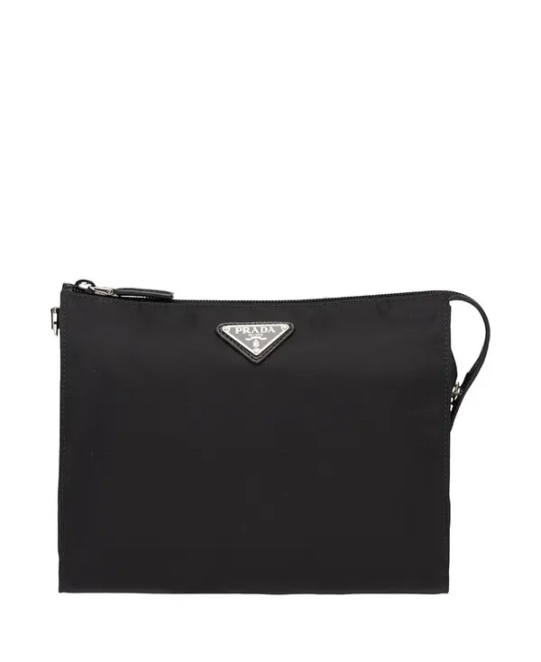 Prada Re-nylon And Saffiano Leather Necessaire - Black