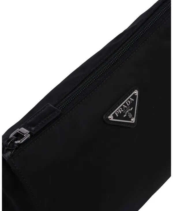 Prada Re-nylon And Saffiano Leather Necessaire - Black