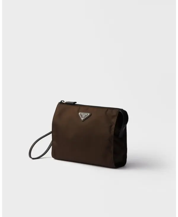 Prada Re-nylon And Saffiano Leather Necessaire - Brown