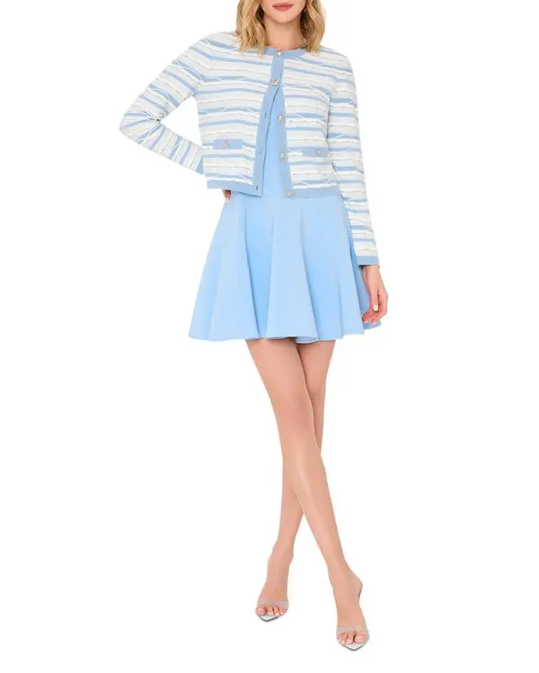 MILLY Skye Striped Cardigan - Blue Multi