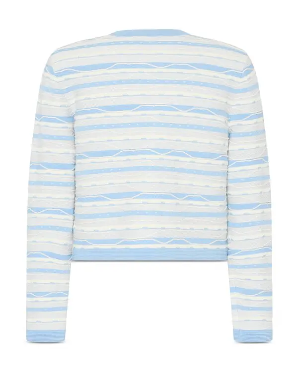 MILLY Skye Striped Cardigan - Blue Multi