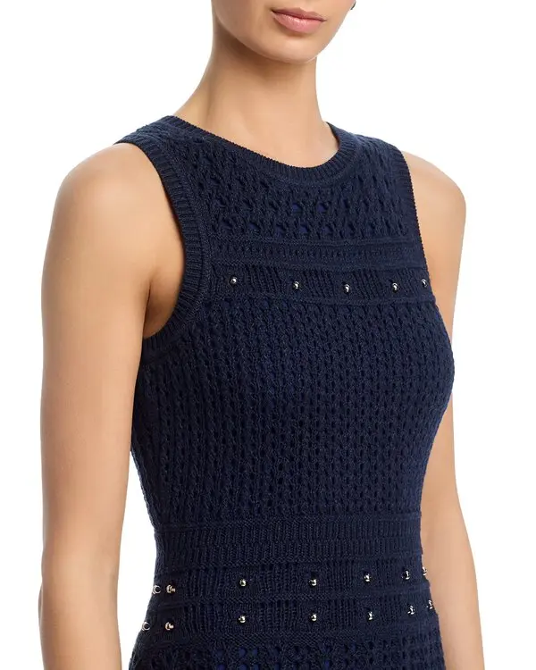 MILLY Beaded Fringe Knit Shell Dress