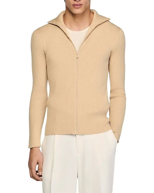 Sandro Zip Knitted Cardigan