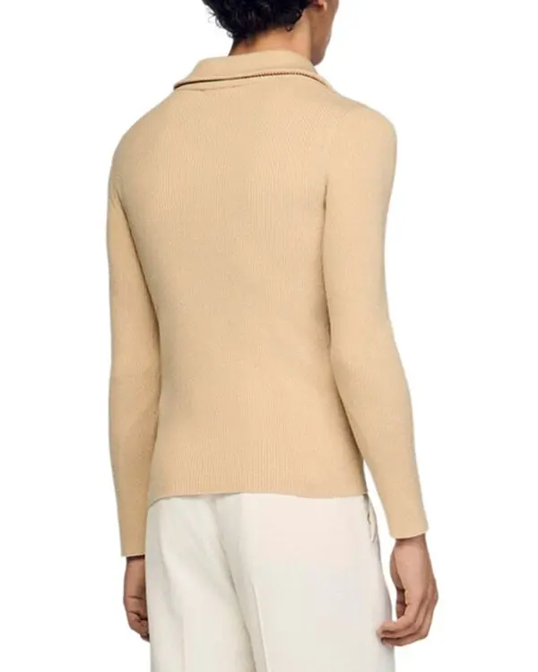 Sandro Zip Knitted Cardigan