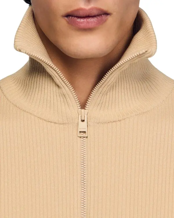 Sandro Zip Knitted Cardigan