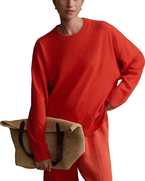 Jenni Kayne Marina Cashmere Crewneck Sweater - Tomato