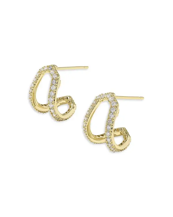 Kendra Scott Daphne Pave Huggie Earrings - Gold White