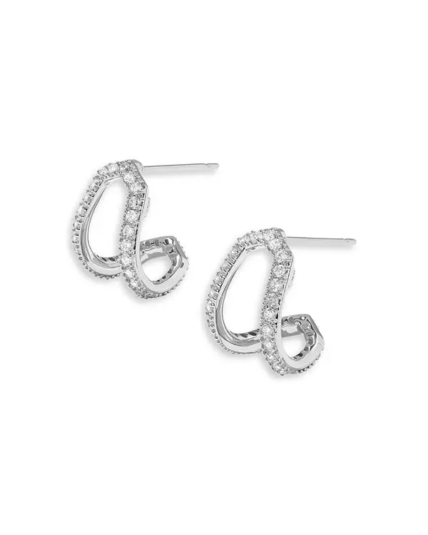 Kendra Scott Daphne Pave Huggie Earrings - Silver White