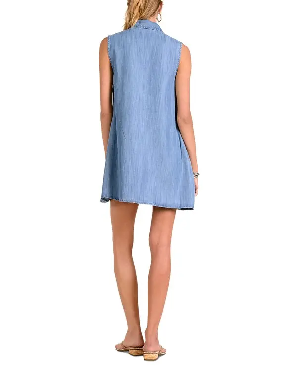 Elan Chambray Sleeveless Shirt Dress