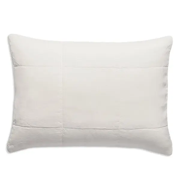 HAMAM Wrinkle Washed Linen Quilted Sham, Queen - Ivory