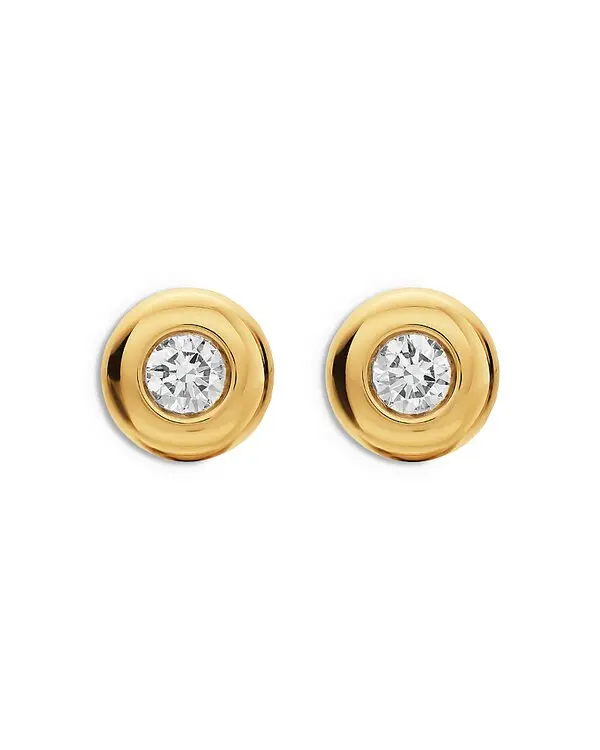 David Yurman Bezel Set Stud Earrings - White/gold