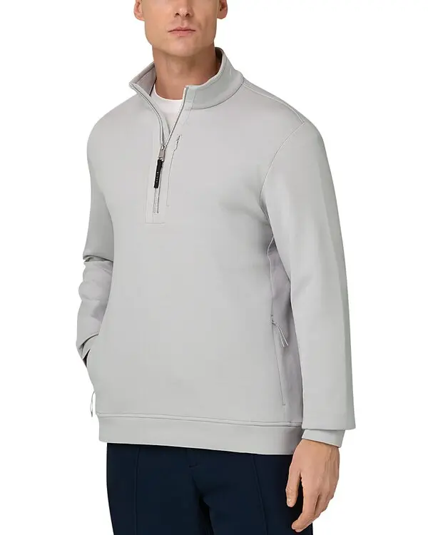 Boggi Milano Lightweight Scuba Half Zip Sweatshirt - Ice