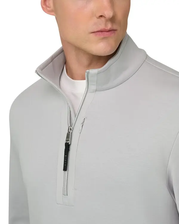 Boggi Milano Lightweight Scuba Half Zip Sweatshirt - Ice