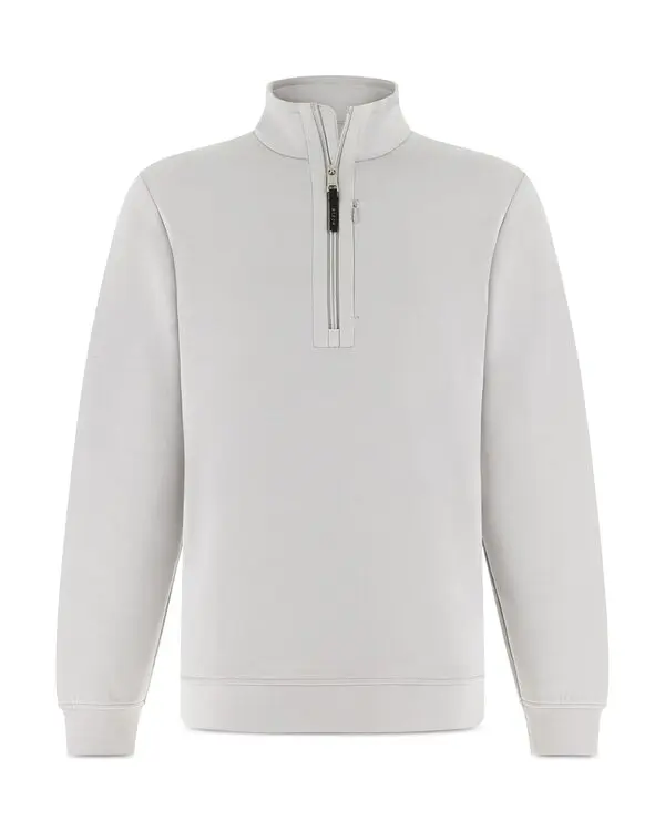 Boggi Milano Lightweight Scuba Half Zip Sweatshirt - Ice