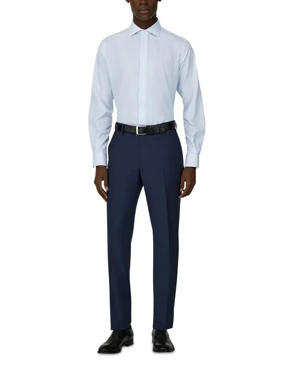 Boggi Milano Regular Fit Striped Cotton Dress Shirt