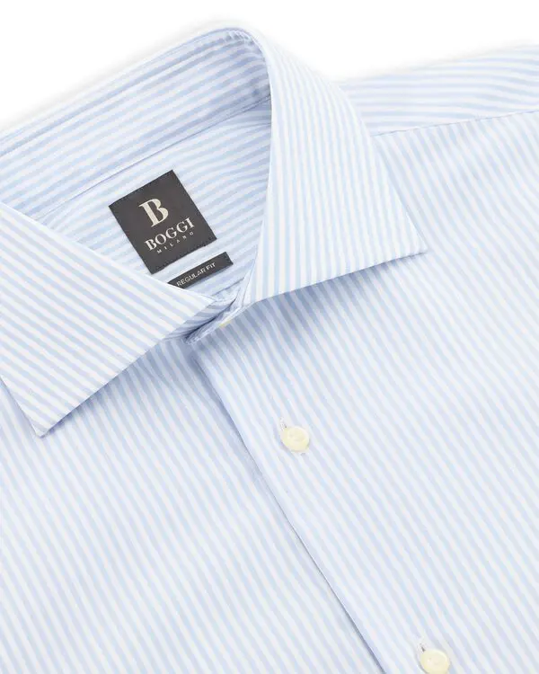 Boggi Milano Regular Fit Striped Cotton Dress Shirt