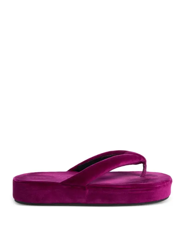 Balenciaga Jet Lag Stretch Velvet Thong Sandals - Magenta