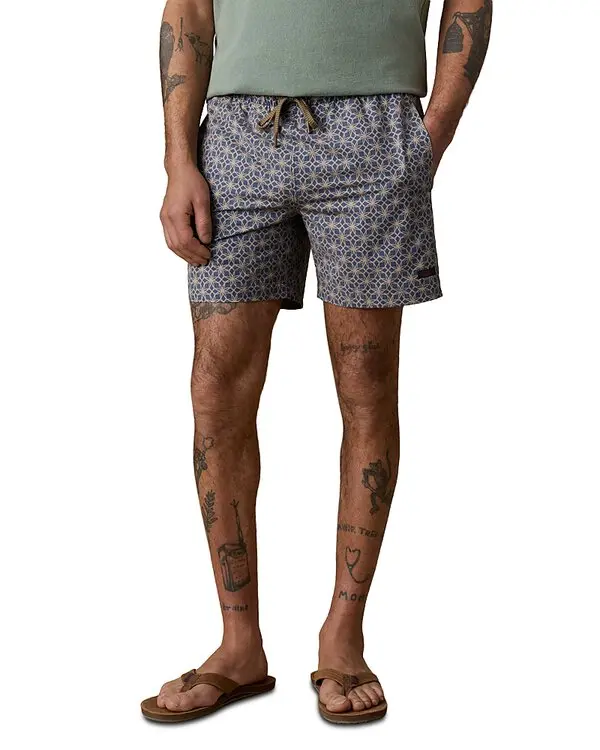Faherty Brand All Day 6" Trunks - Golden Lotus Tile