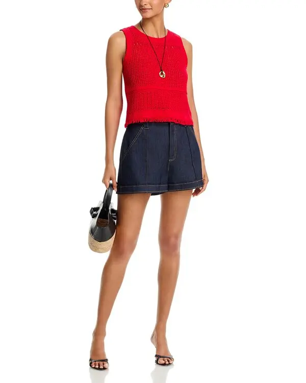 Aqua Crochet Top - Red