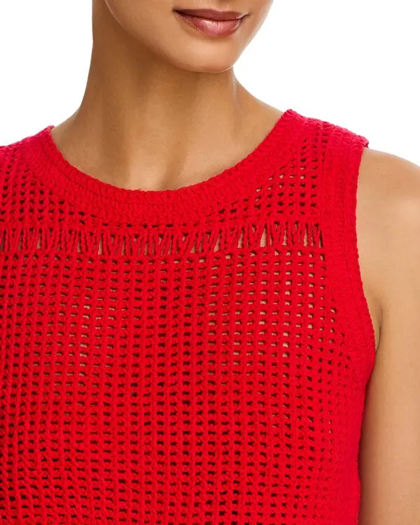 Aqua Crochet Top - Red