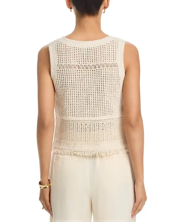 Aqua Crochet Top - White