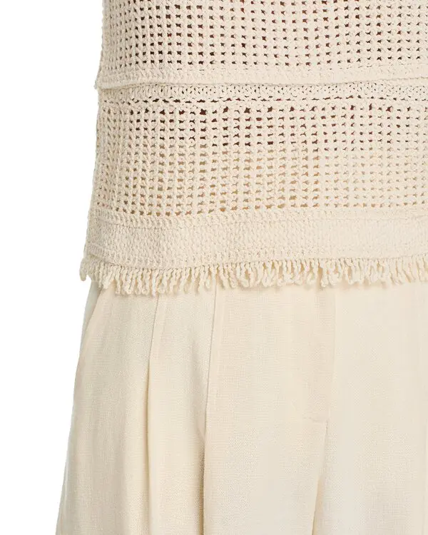 Aqua Crochet Top - White