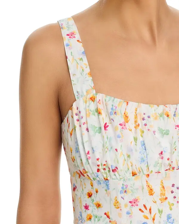 Aqua Ditsy Fruit Mini Dress