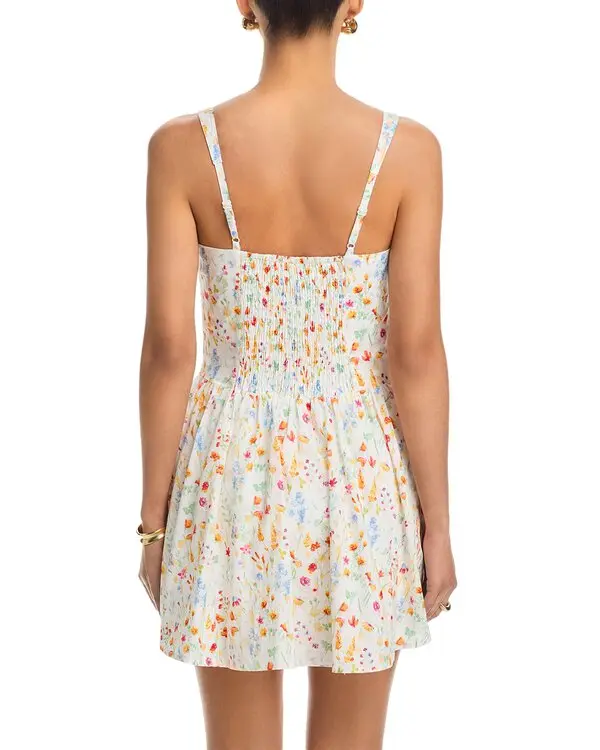 Aqua Ditsy Fruit Mini Dress