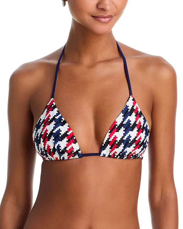 Perfect Moment Triangle Bikini Top - Houndstooth