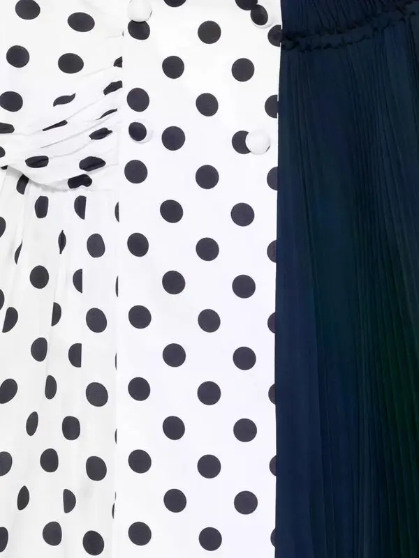 Vivetta Polka Dot Pleated Midi Skirt