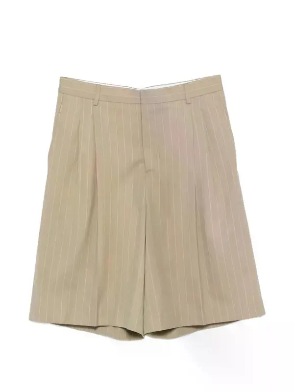 AMI Paris Pinstripe Pleated Shorts