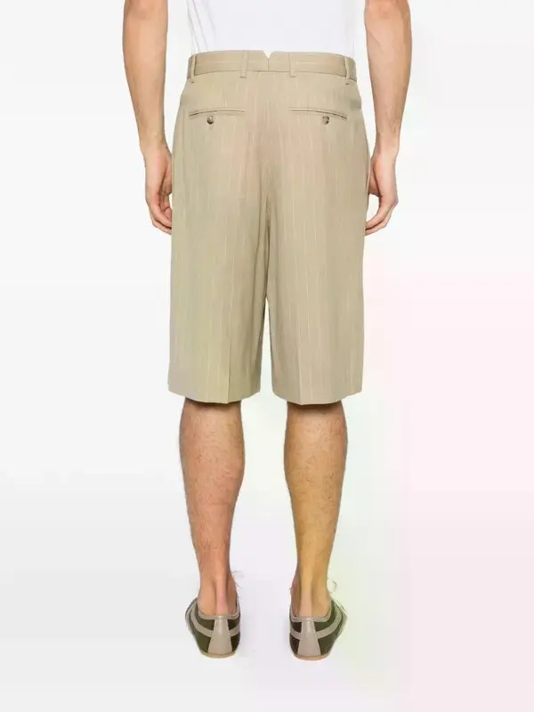 AMI Paris Pinstripe Pleated Shorts