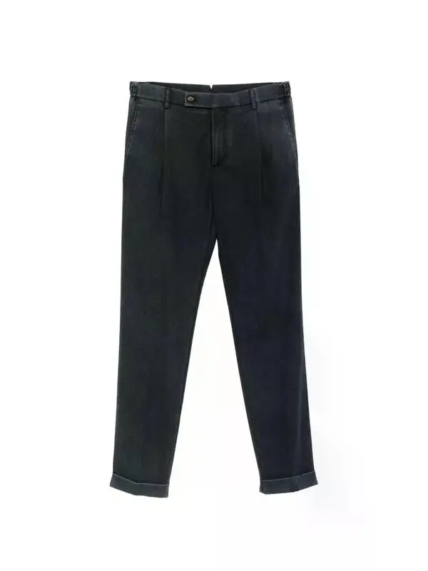 BERWICH Pleated Trousers With Cuffed Hem - Blue