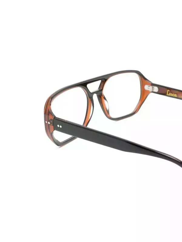 LESCA Geometric Fefe Eyeglasses - Black