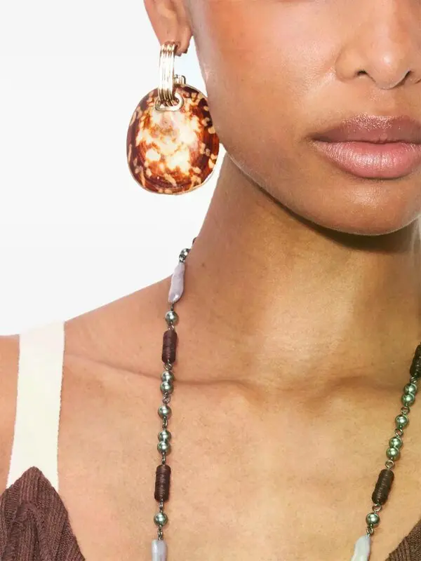 Tory Burch Runway Shell Drop Earrings - Gold