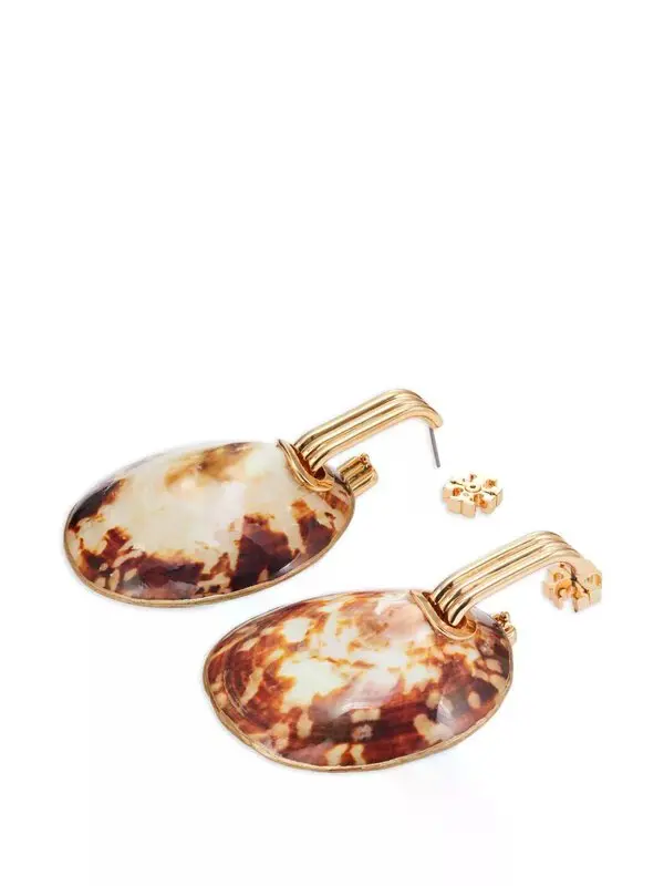 Tory Burch Runway Shell Drop Earrings - Gold
