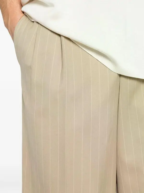 AMI Paris Pinstripe Pleated Shorts