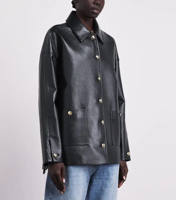 ANINE BING Regenerated Leather Luca Jacket - Black