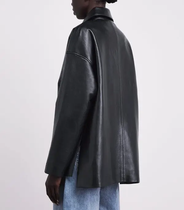 ANINE BING Regenerated Leather Luca Jacket - Black